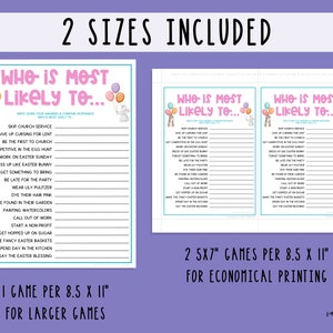 Easter Who is Most Likely to Game | Printable Easter Games | Party ...