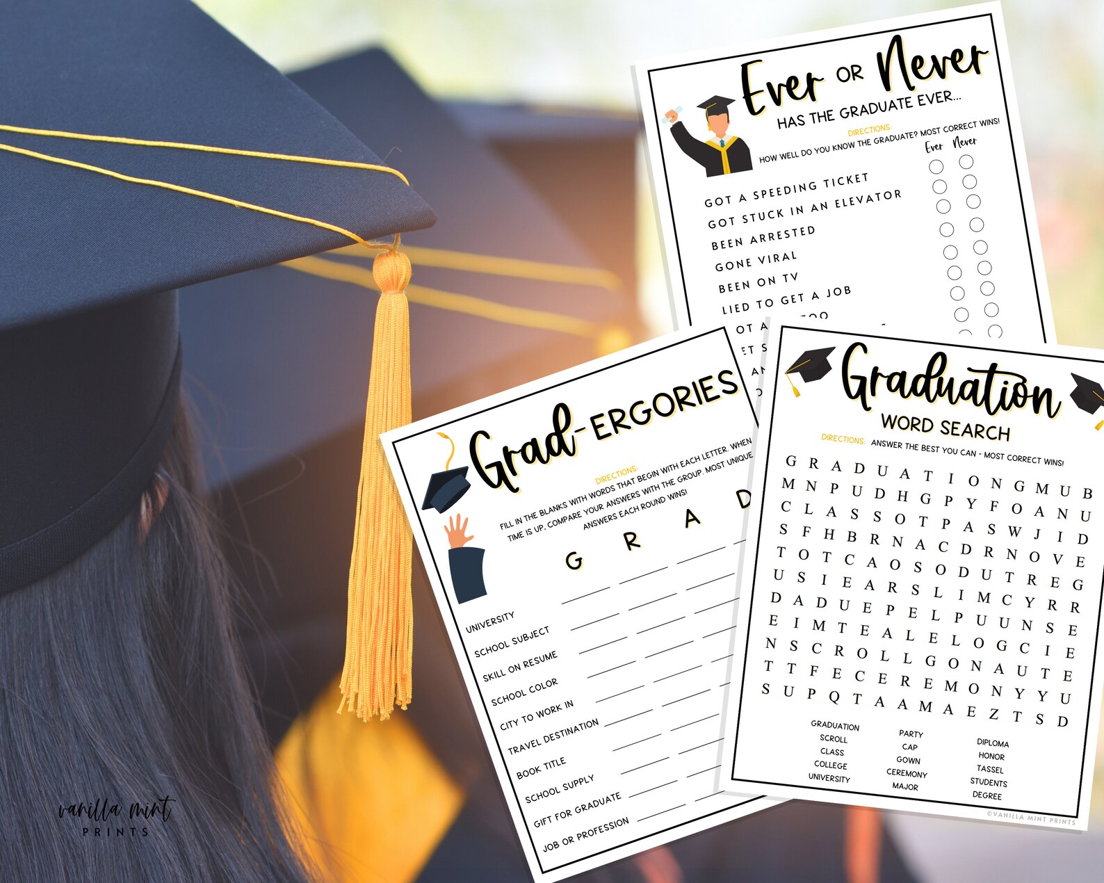 Graduation Games 10 Game BUNDLE Fun Graduation Party Games | Etsy