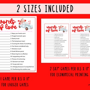 Valentine's Day Words of Love Game | Fun Valentine's Day Printable ...