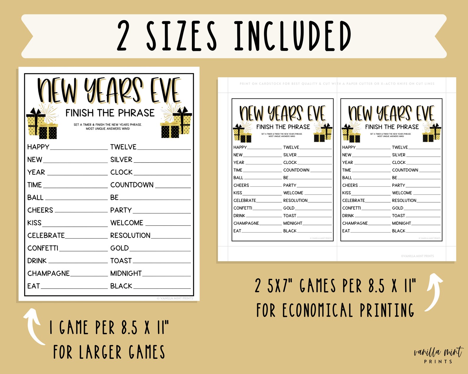 New Years Eve Finish the Phrase Game New Years Games New - Etsy