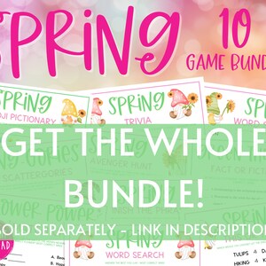 Spring Flower Power Trivia Match up | Printable Springtime Games ...