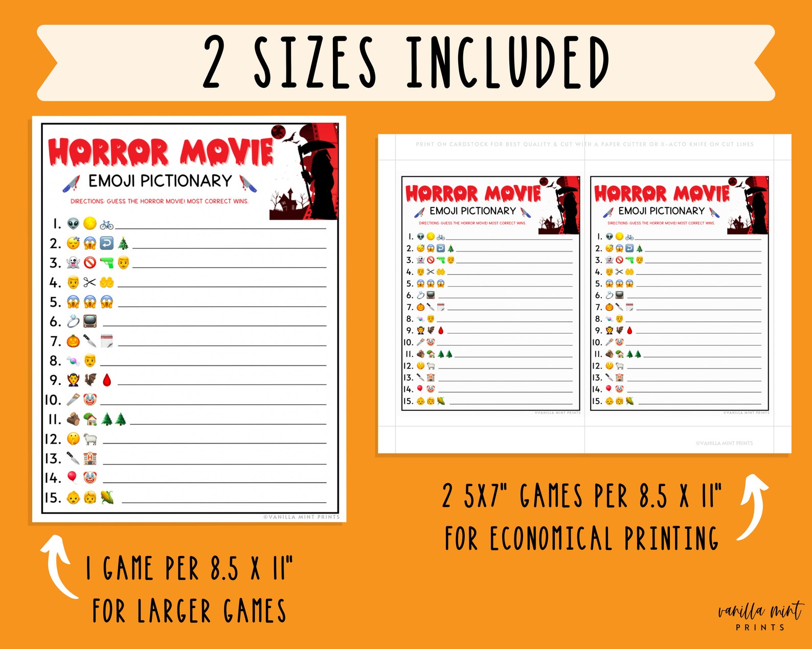 Halloween Horror Movie Emoji Pictionary Party Game Halloween - Etsy