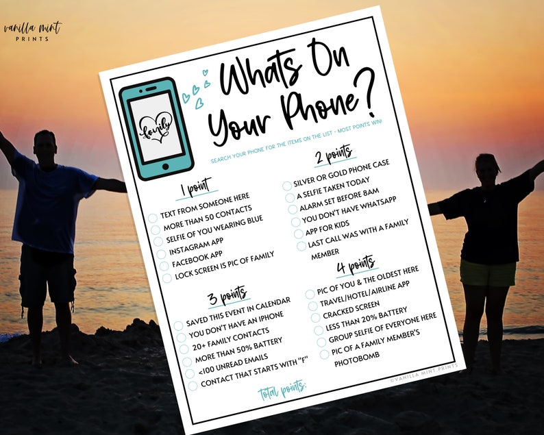 Family Reunion Whats on Your Phone Party Games | Family Gathering ...