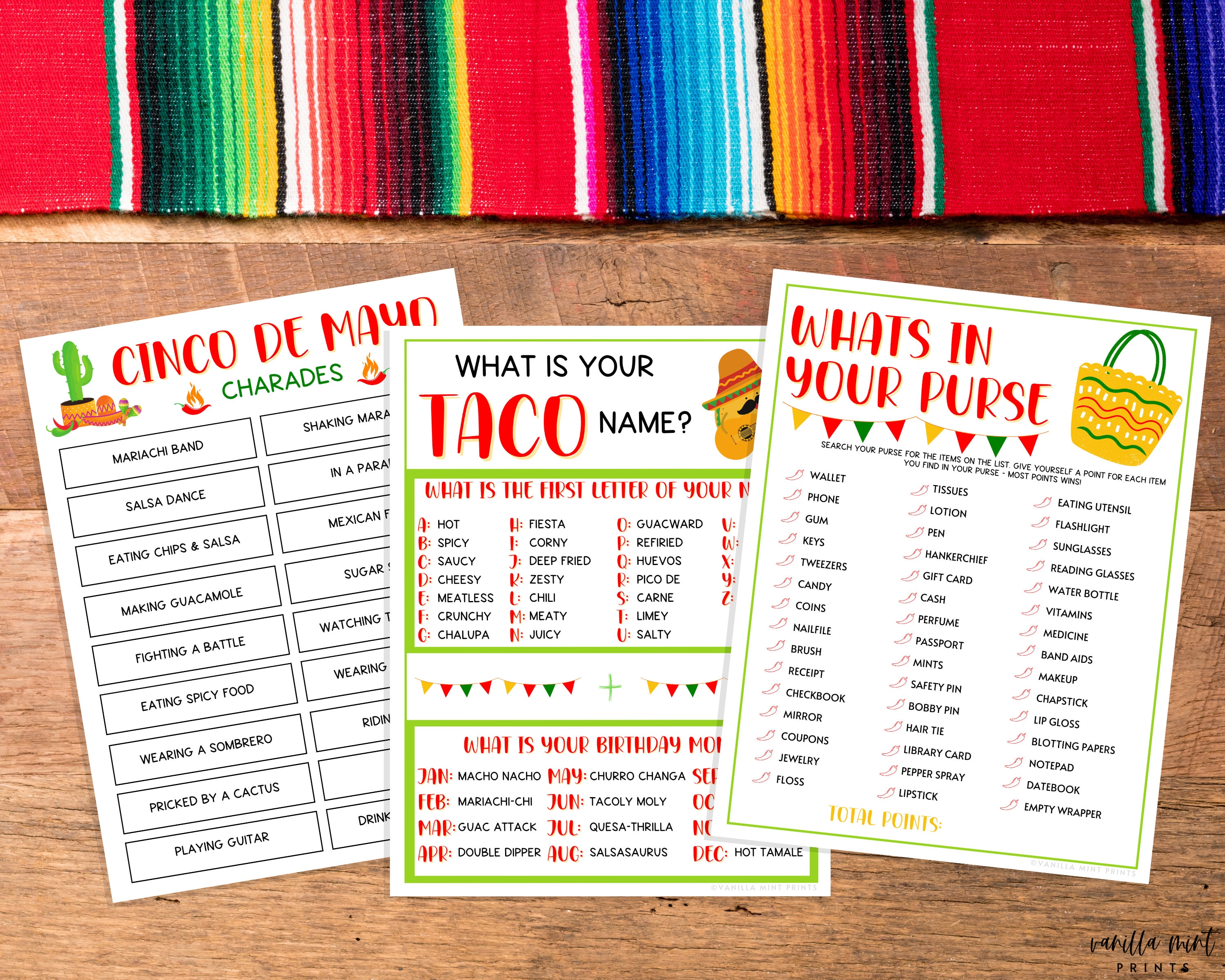 Cinco De Mayo Party Game BUNDLE Volume 2 10 Mexican Party - Etsy
