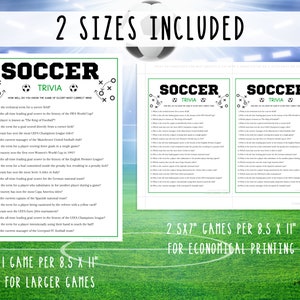 Soccer Trivia Game | Printable Soccer Team Party Game | Futbol Trivia ...