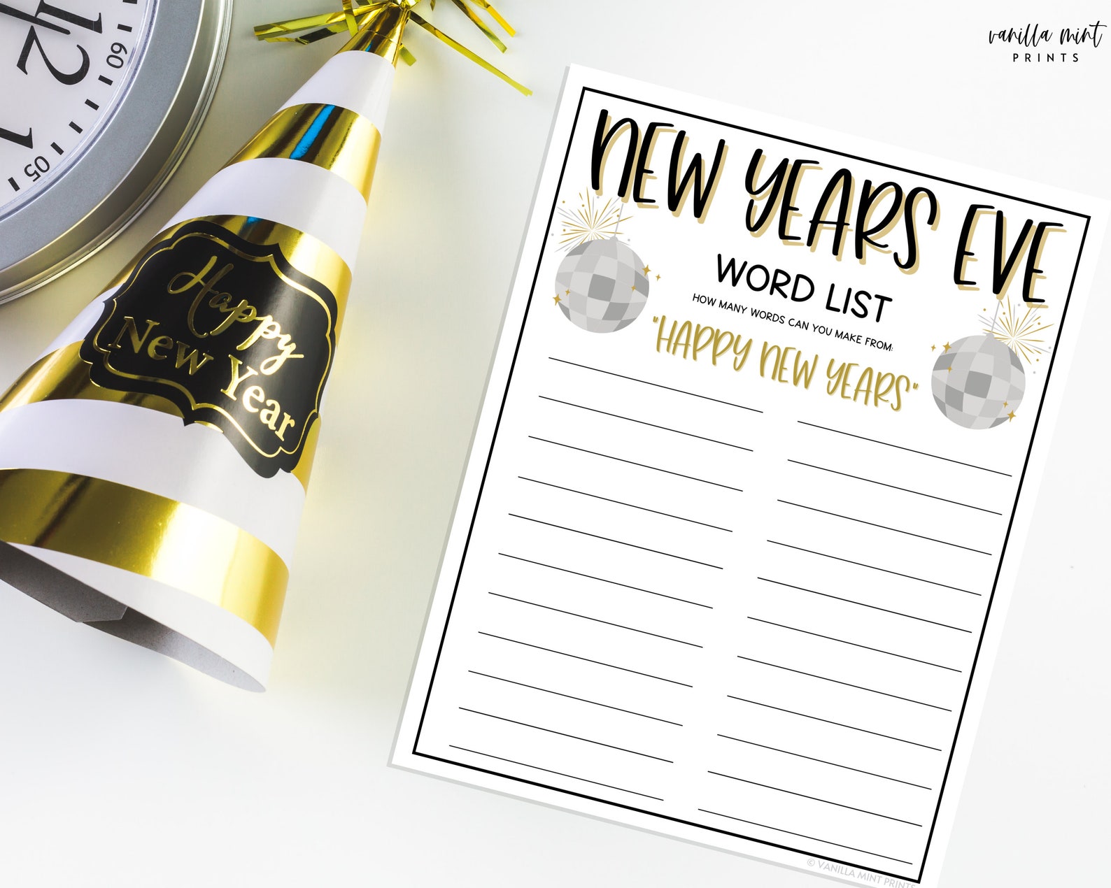 New Years Eve Word List Game New Years Games New Years Eve | Etsy