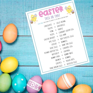 Easter This or That Game Printable Easter Games Party | Etsy