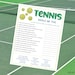 Tennis Riddle Me This Game Printable Tennis Themed Party Game Games for ...