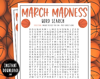 March Madness Word Scramble Game Printable March Madness Party Games ...