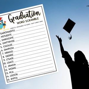 Graduation Games | Word Scramble | Fun Graduation Party Games | Class ...