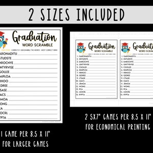 Graduation Games | Word Scramble | Fun Graduation Party Games | Class ...