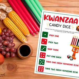 Kwanzaa Candy Dice | Printable Kwanzaa Party Games | Fun Activities for ...