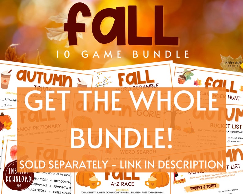 Fall Word Scramble Game Printable Autumn Games Fall Time - Etsy