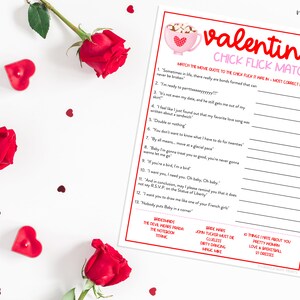 Valentine's Day Chick Flick Match Game | Valentine Printable Games ...