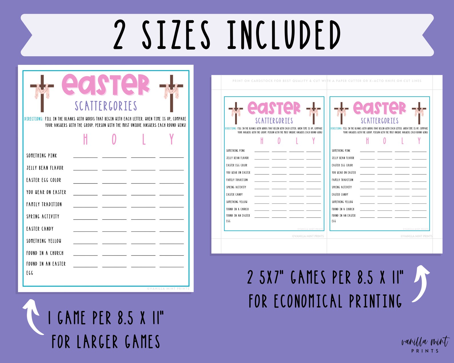 Easter Scattergories Game Printable Easter Games Party | Etsy