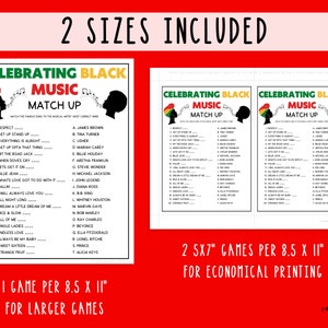 Black History Month Celebrating Black Music Match up Game | African ...