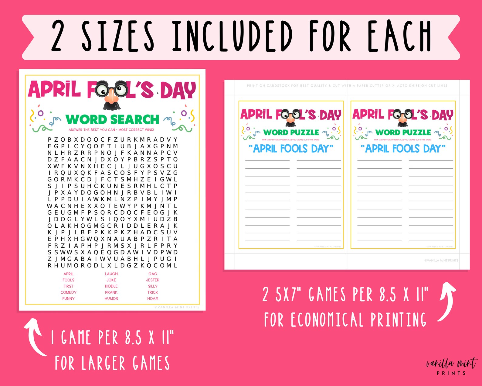 April Fool's Day 5 Game BUNDLE | April Fools Party Games | Printable ...