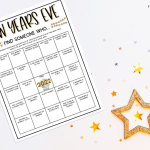 New Years Eve Find Someone Who Bingo Game New Years Games - Etsy