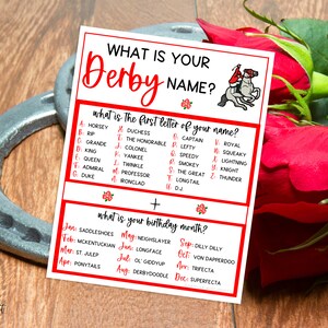 Kentucky Derby Whats Your Derby Name Game | Triple Crown Party Game ...