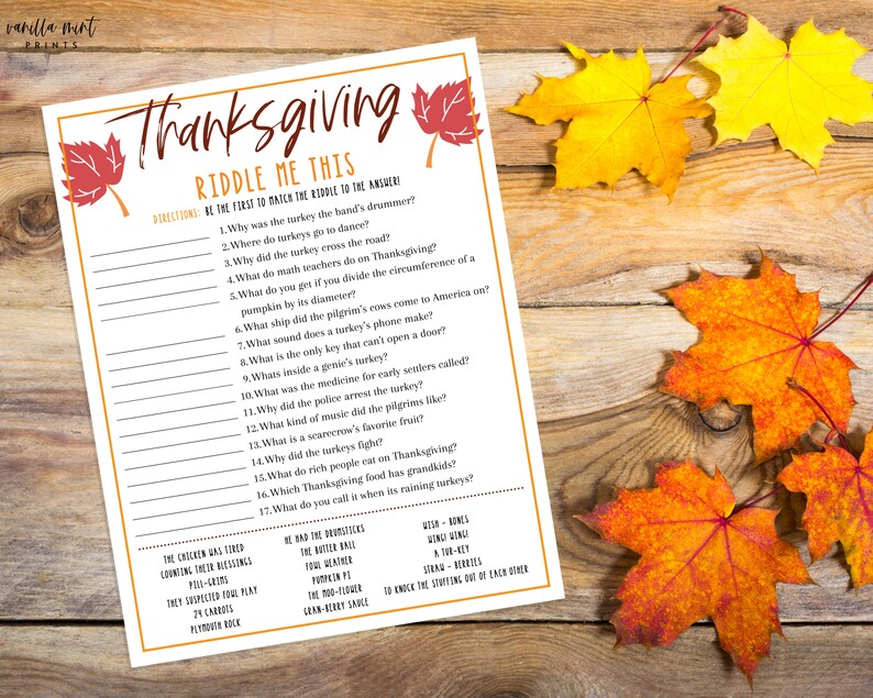 Thanksgiving Trivia Game BUNDLE 5 Thanksgiving Printable | Etsy