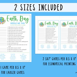 Earth Day Riddle Me This Game | Fun Printable Spring Games ...