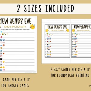 New Years Eve Emoji Pictionary Game Printable Games Fun New Years Eve ...