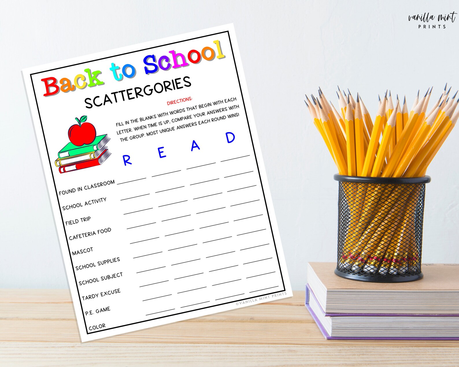 Back to School Game Scattergories First Day of School - Etsy