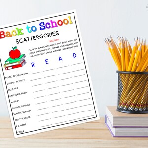 Back to School Game Scattergories First Day of School - Etsy