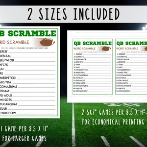 Football Word Scramble Game | Super Bowl Party Games | Printable ...