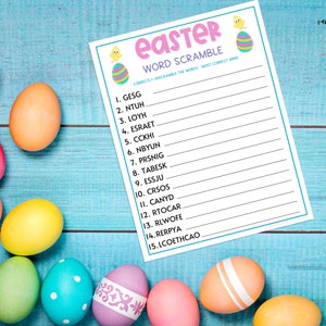 Easter Word Scramble Game | Printable Easter Games | Party Games ...