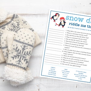 Snow Day Riddle Me This Game | Fun Printable Winter Game | Wintertime ...