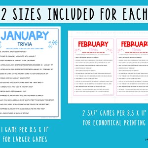 12 Month Trivia Game BUNDLE | Printable Month Party Games | Seasonal ...