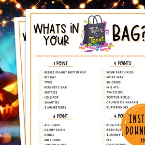 Halloween Whats in Your Trick or Treat Bag Game Halloween | Etsy
