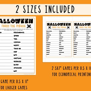 Halloween Finish That Phrase Game | Halloween Printable Games ...