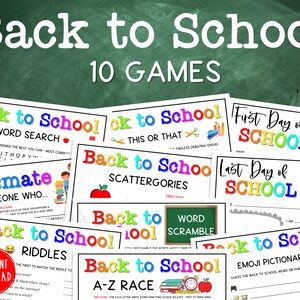 Back to School 10 Game BUNDLE First Day of School Activities | Etsy