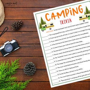 Camping Trivia | Printable Campground Party Games | Camping Activities ...