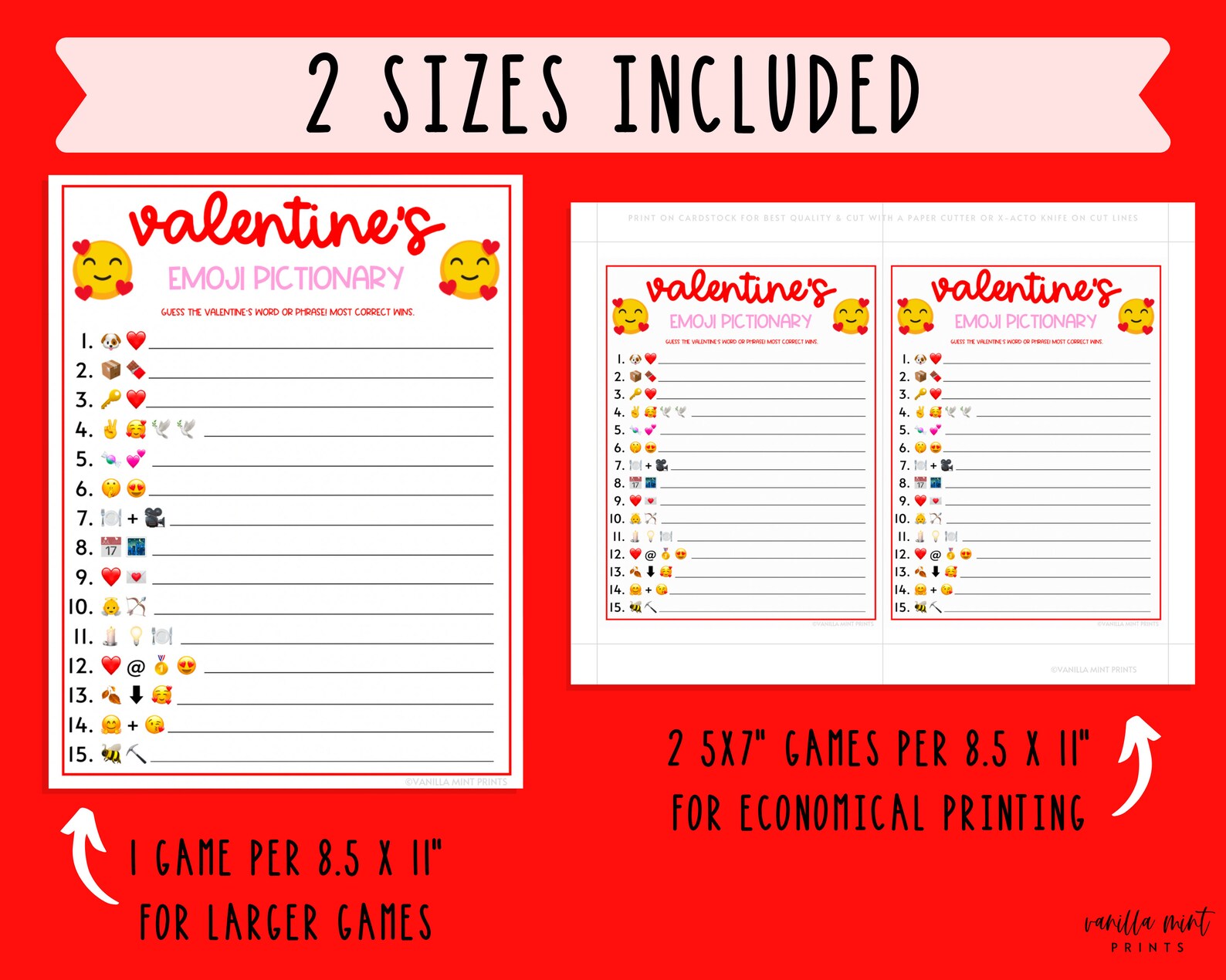 Valentine's Day Emoji Pictionary Game Fun - Etsy