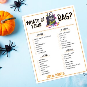 Halloween Whats in Your Trick or Treat Bag Game Halloween | Etsy