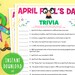 April Fool's Day Trivia Game Printable, April Fools Party Idea, April ...