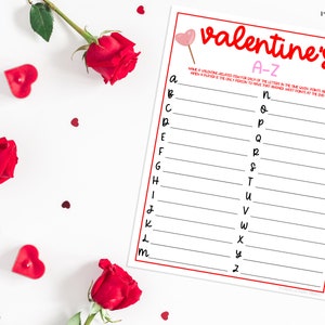 Valentine's Day A-Z Game | Valentine Printable Game | Fun Valentine's ...