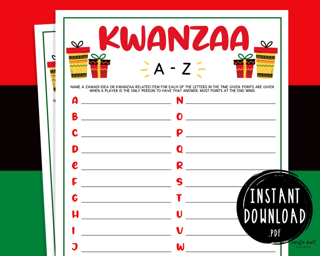 Kwanzaa A - Z | Printable Kwanzaa Party Games | Fun Activities for ...
