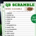 Football Word Scramble Game Super Bowl Party Games Printable Football ...