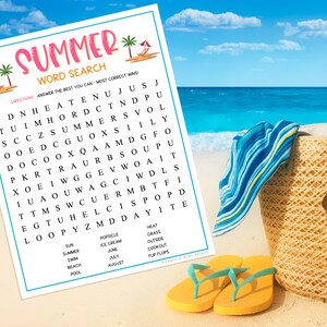 Summer Word Search | Printable Summertime Games | Party Games | Summer ...
