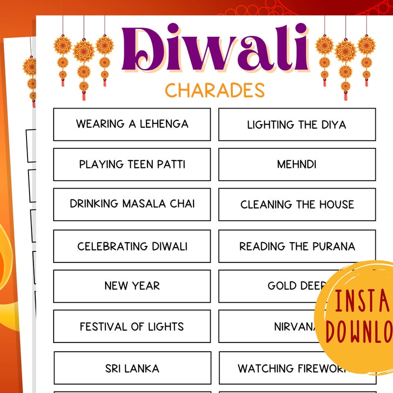 Diwali Pictionary - Etsy