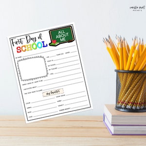 Back to School Questionnaire | First Day of School All About Me ...