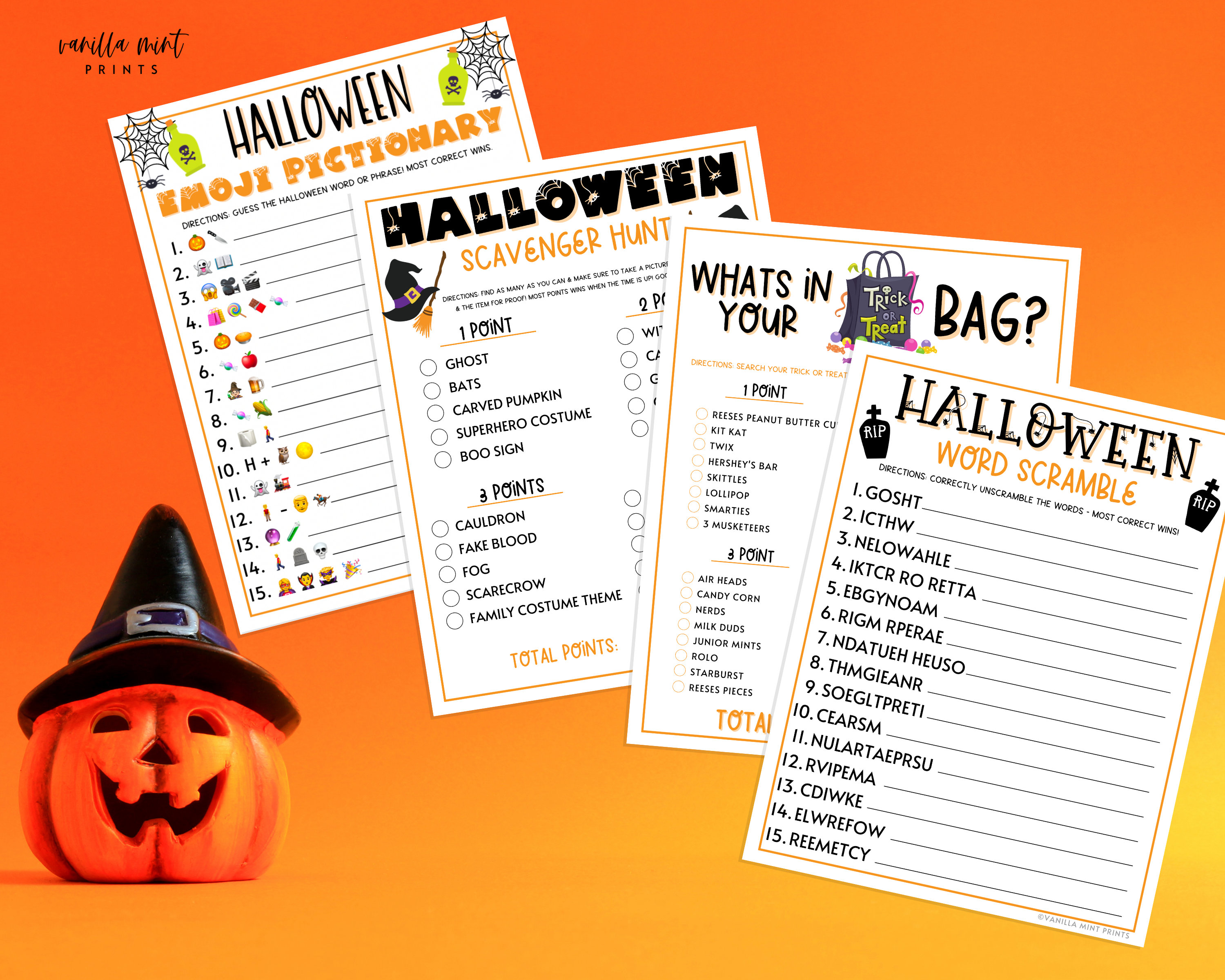 Halloween Party Games BUNDLE 10 Halloween Printable Games | Etsy