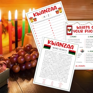 Kwanzaa 10 Game BUNDLE | Printable Kwanzaa Party Games | Fun Activities ...