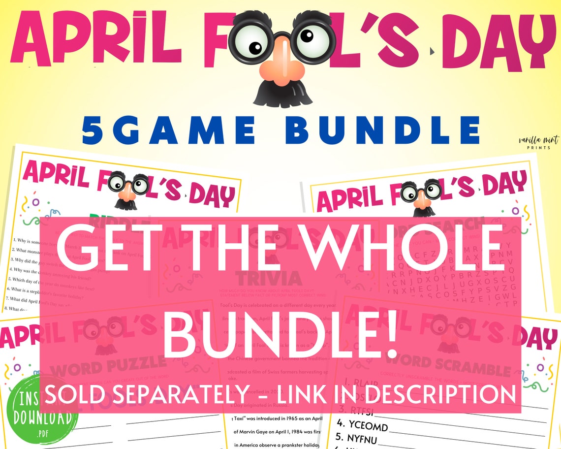 April Fool's Day Word Scramble Game April Fools Party - Etsy