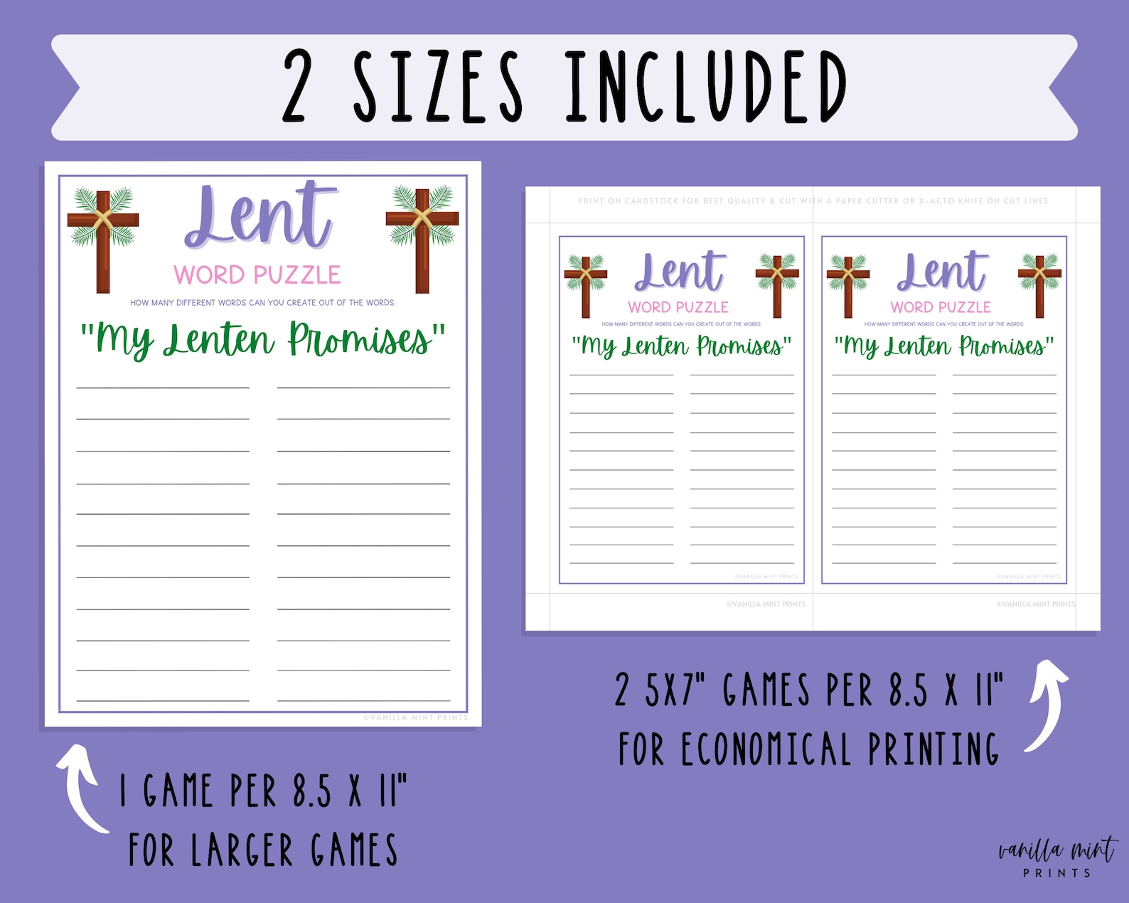 Lent Word Puzzle Lenten Printable Party Games Easter | Etsy