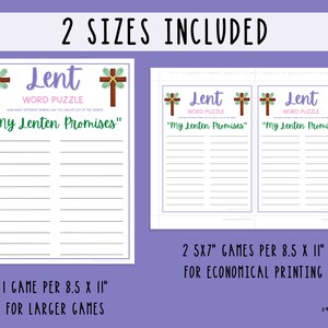 Lent Word Puzzle | Lenten Printable Party Games | Easter Activities for ...